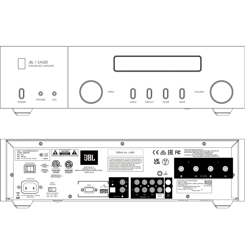 JBL SA550 - купить интегральный усилитель мощности в интернет-магазине ...